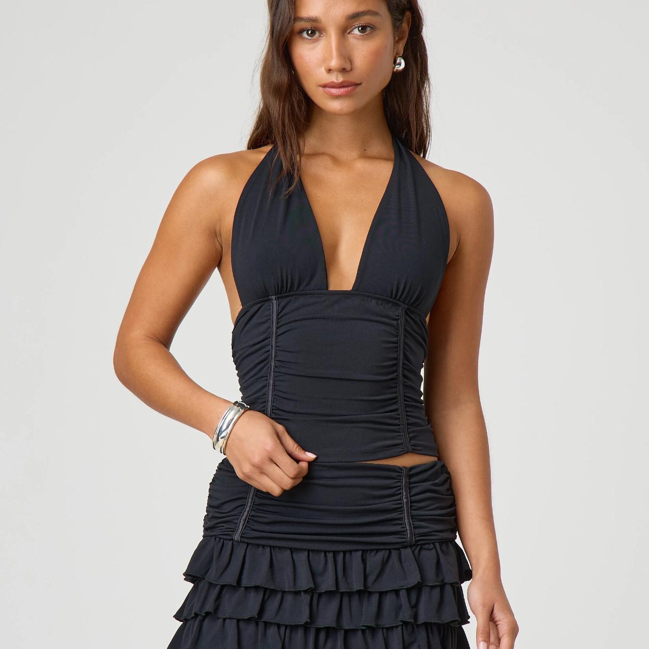 Glassons Black Halter Neck Mesh RRP $30NZD Brand... | Depop