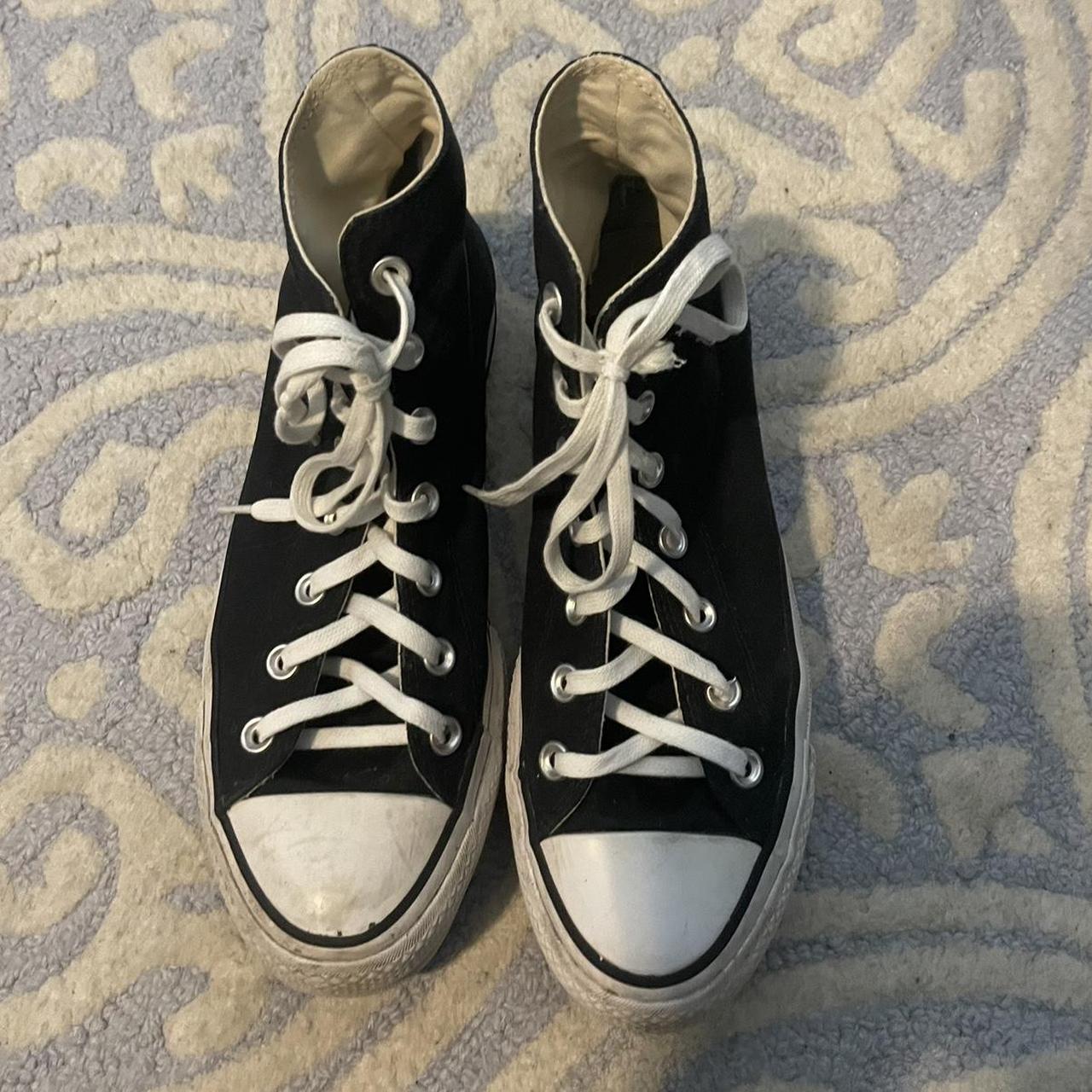 Black platform converse - Depop