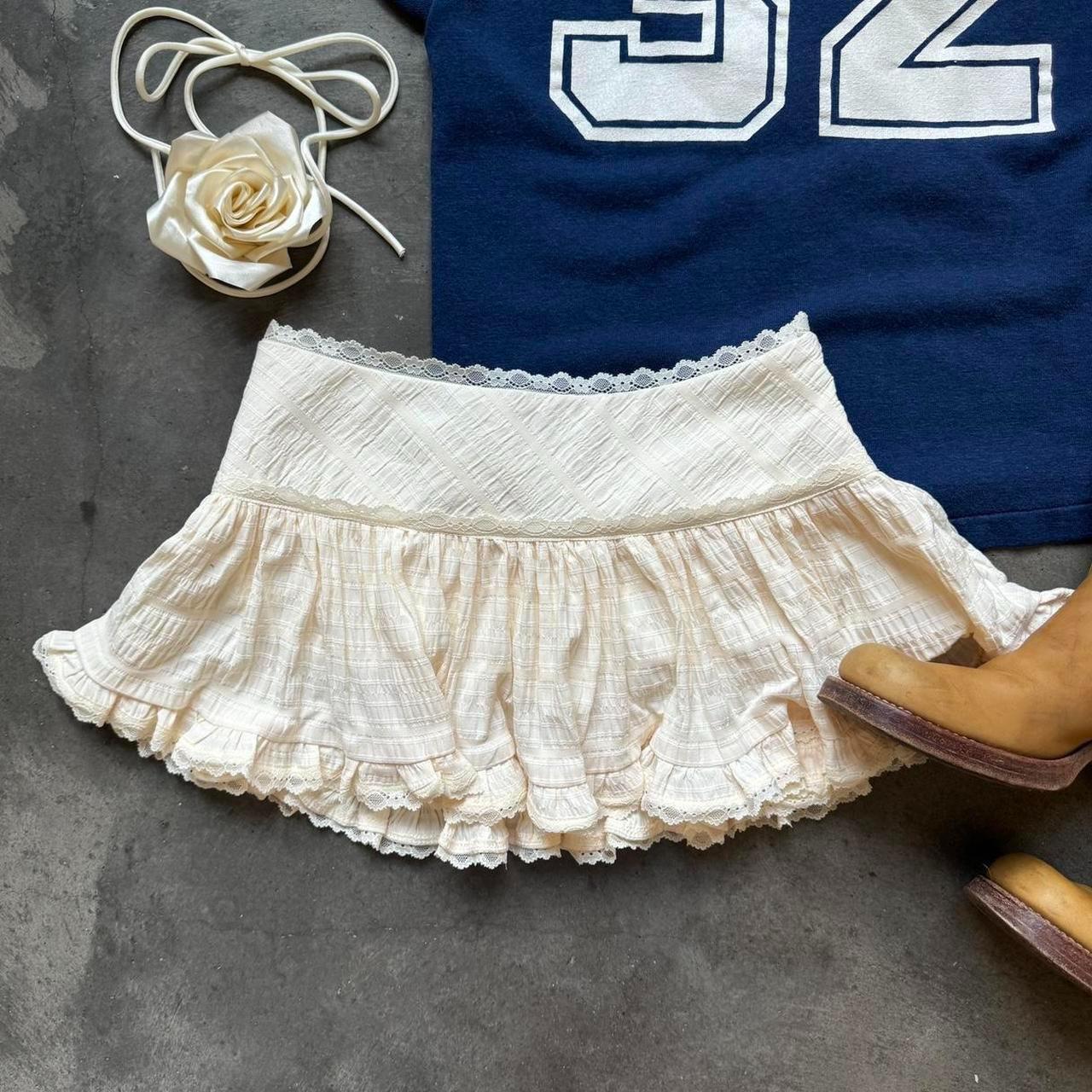 Lace Mini Skirt ౨ৎㅤ An adorable lace ruffle mini... - Depop