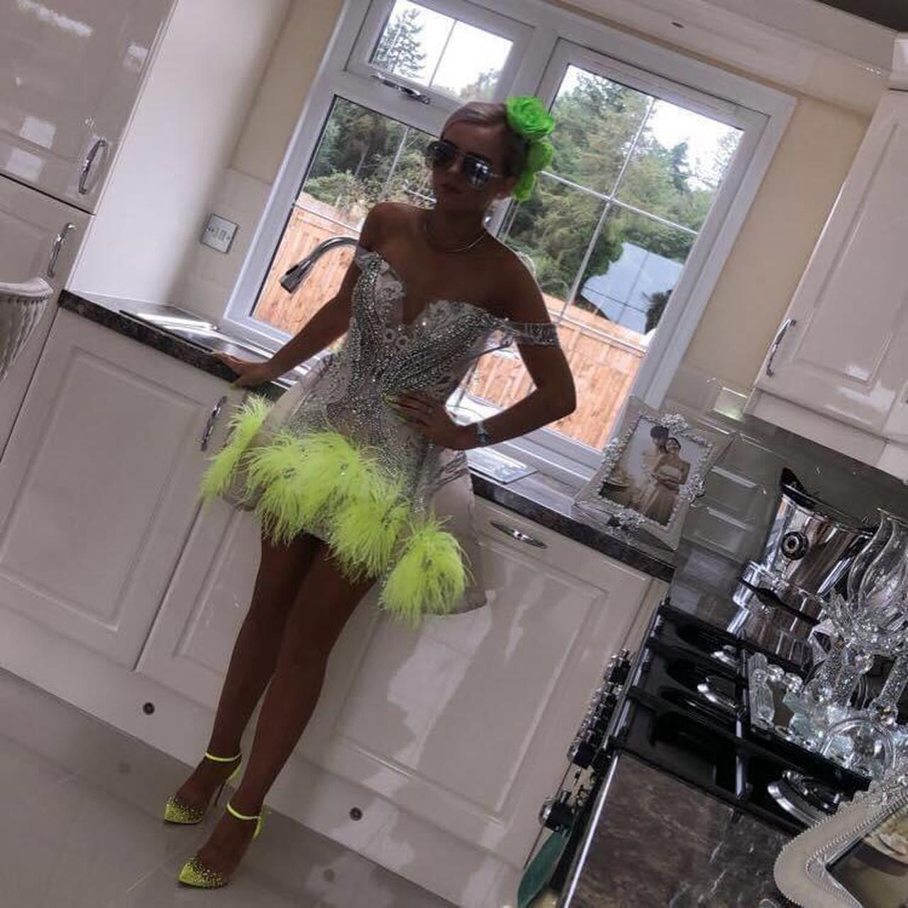 Green Patti fashion dress like brand new wore for a... - Depop