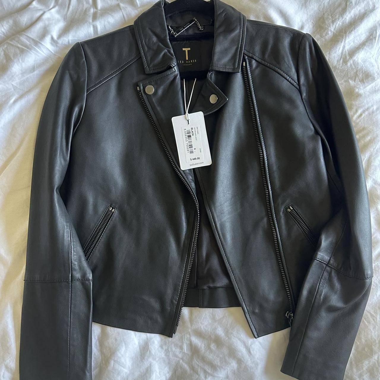ted baker leather biker jacket new with tags size... - Depop