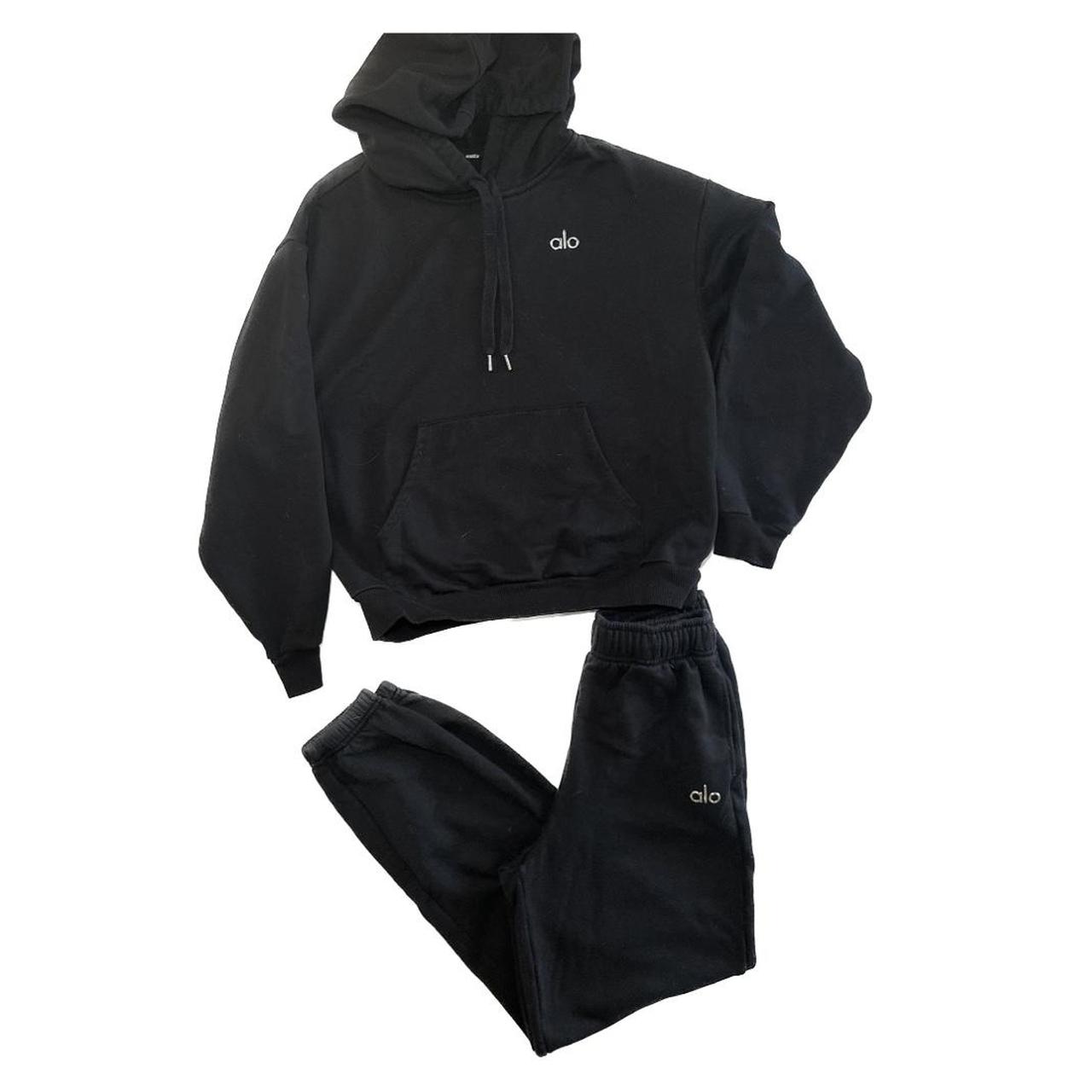 alo black accolade hoodie & sweatpants... - Depop
