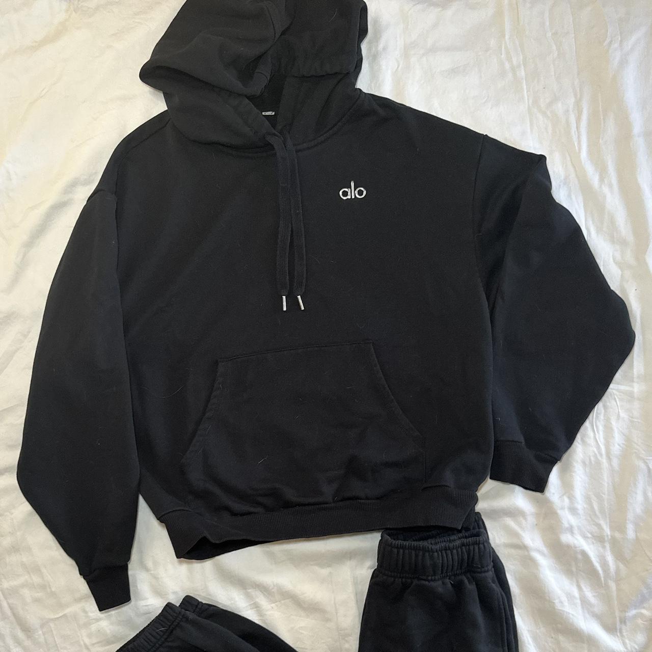 alo black accolade hoodie & sweatpants... - Depop