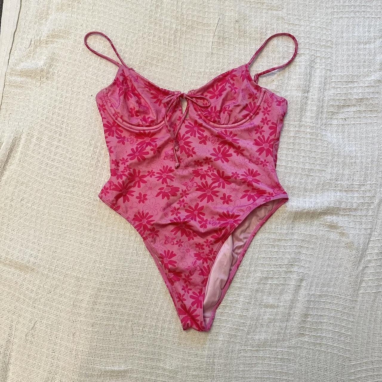 PacSun Women's Pink Swimsuit-one-piece | Depop