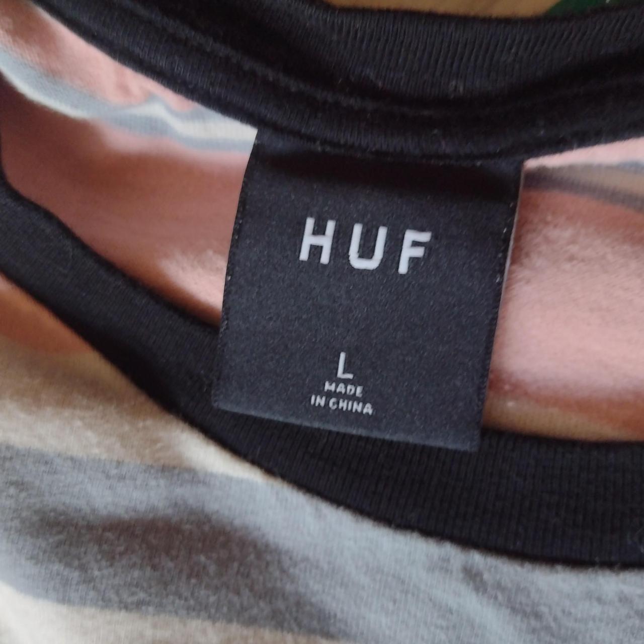 HUF Men's Pink and Blue T-shirt | Depop