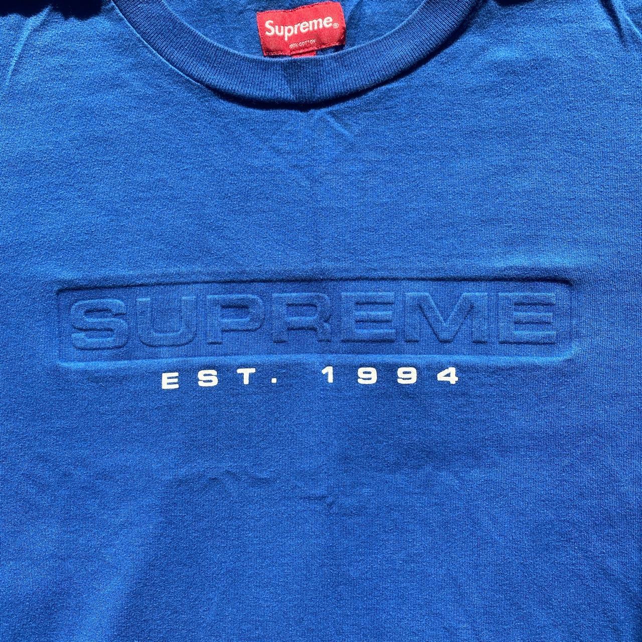 SUPREME Royal Blue T-Shirt - Barely ever worn,... - Depop