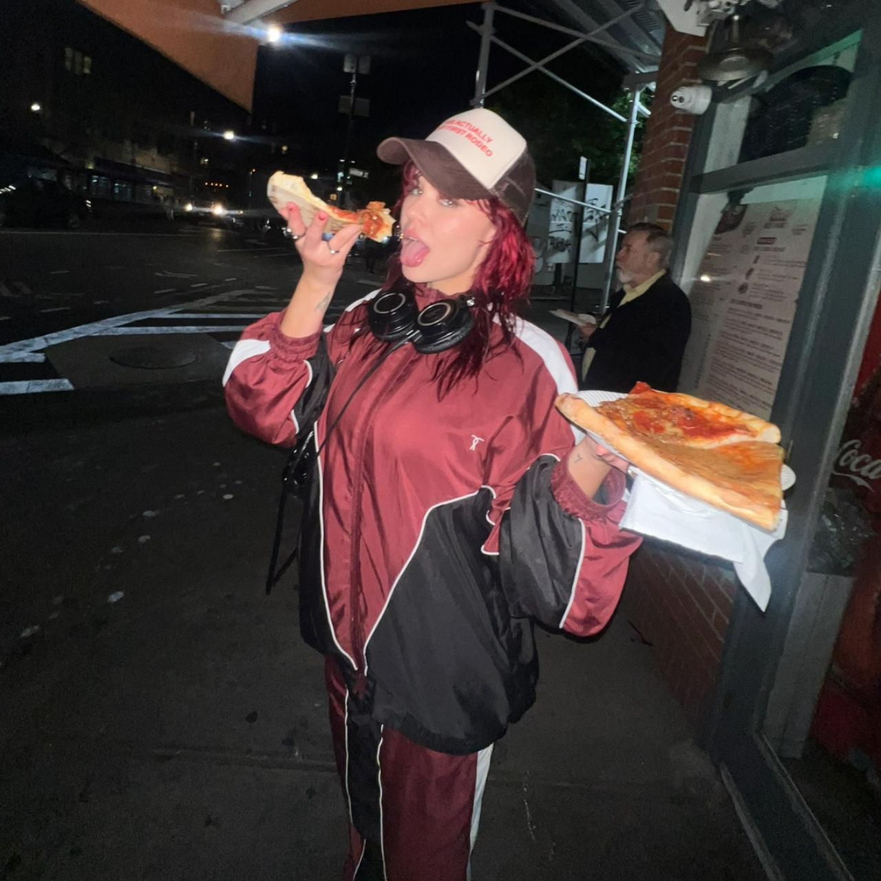 Maroon Track Set - Depop