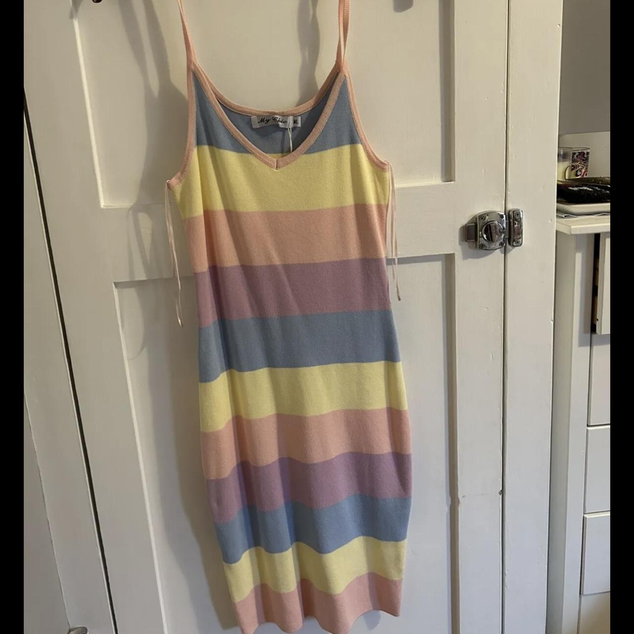 Multi colour maxi dress size small - Depop