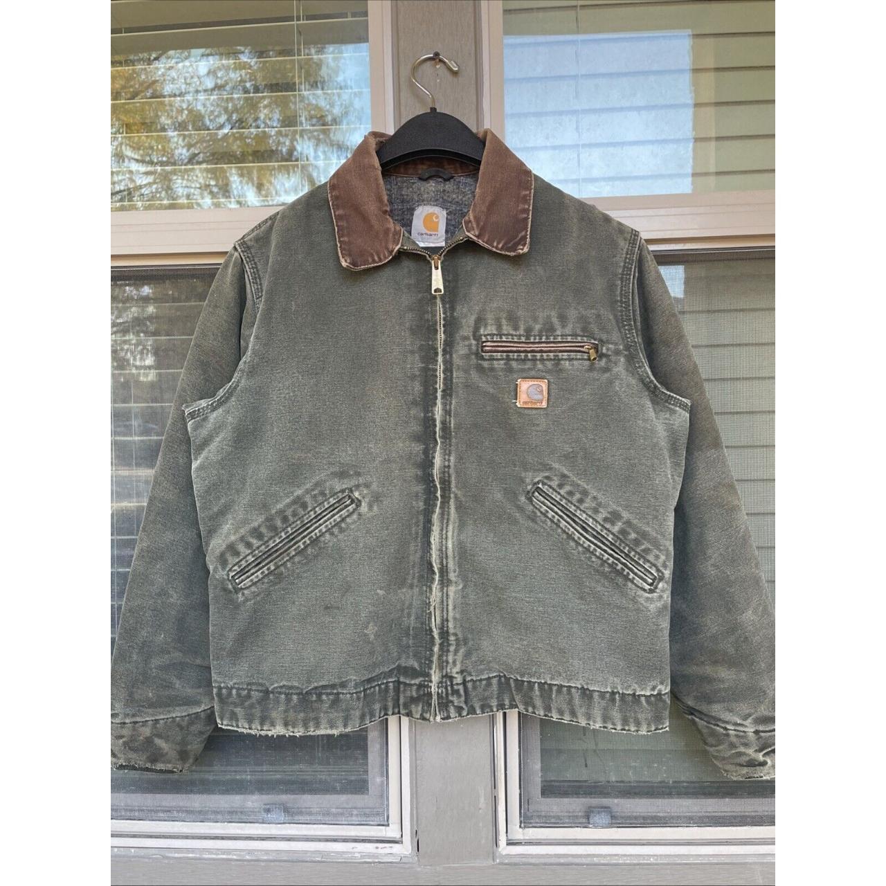 RARE Carhartt Detroit Jacket J97 Moss Green Blanket... - Depop