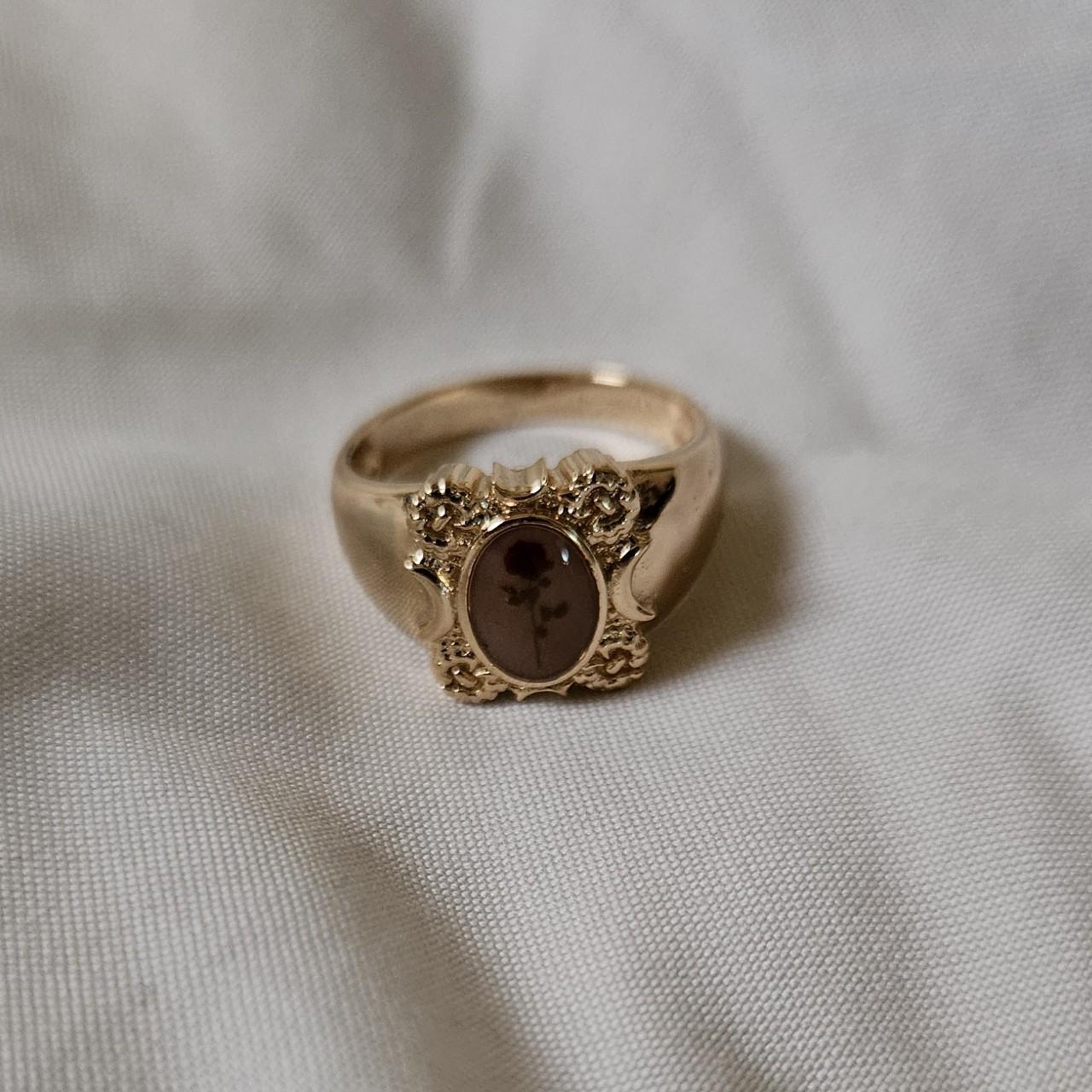 REGALROSE gold ring with rose cameo - size 9 I think... - Depop