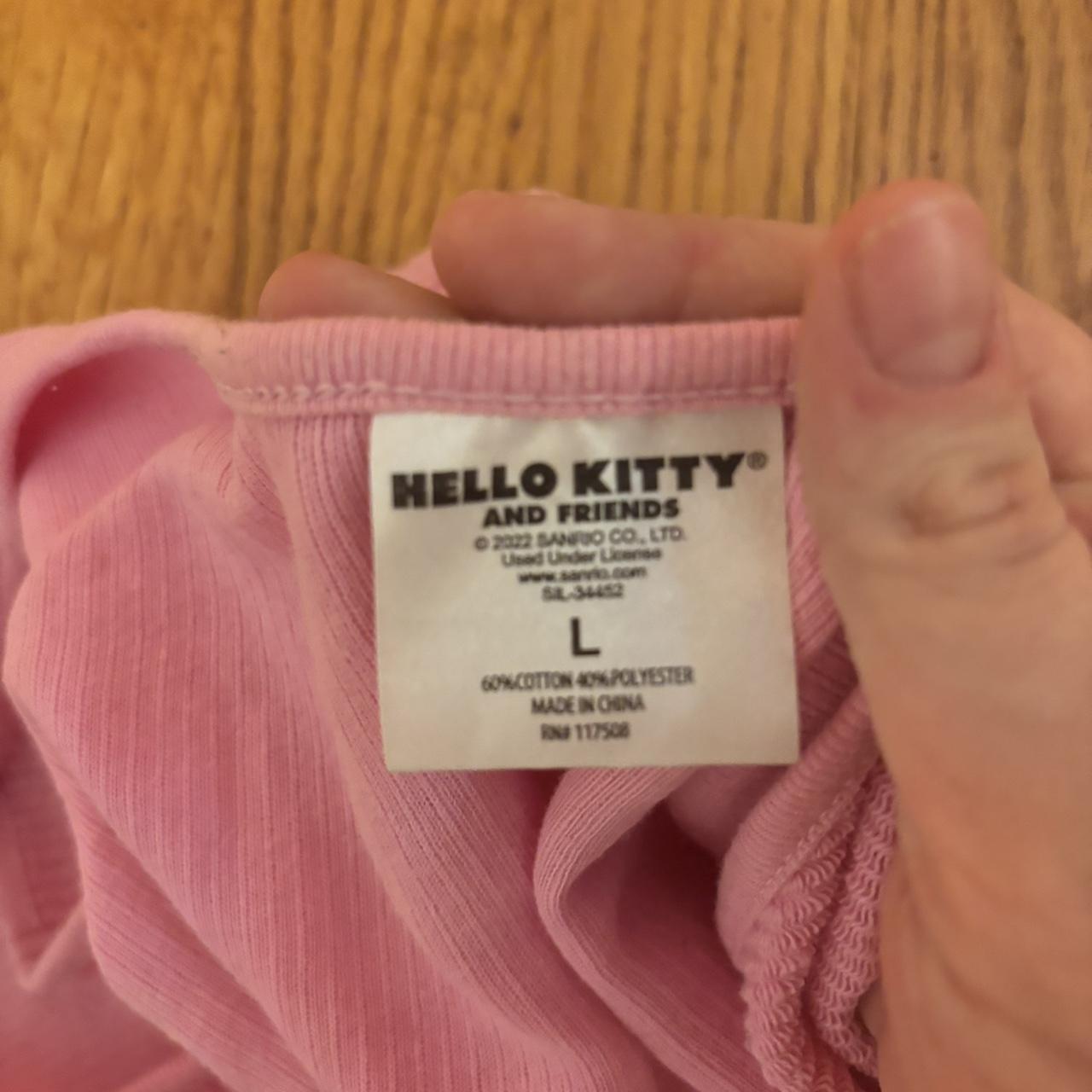 pink sanrio crop top/loungewear - has been worn a... - Depop