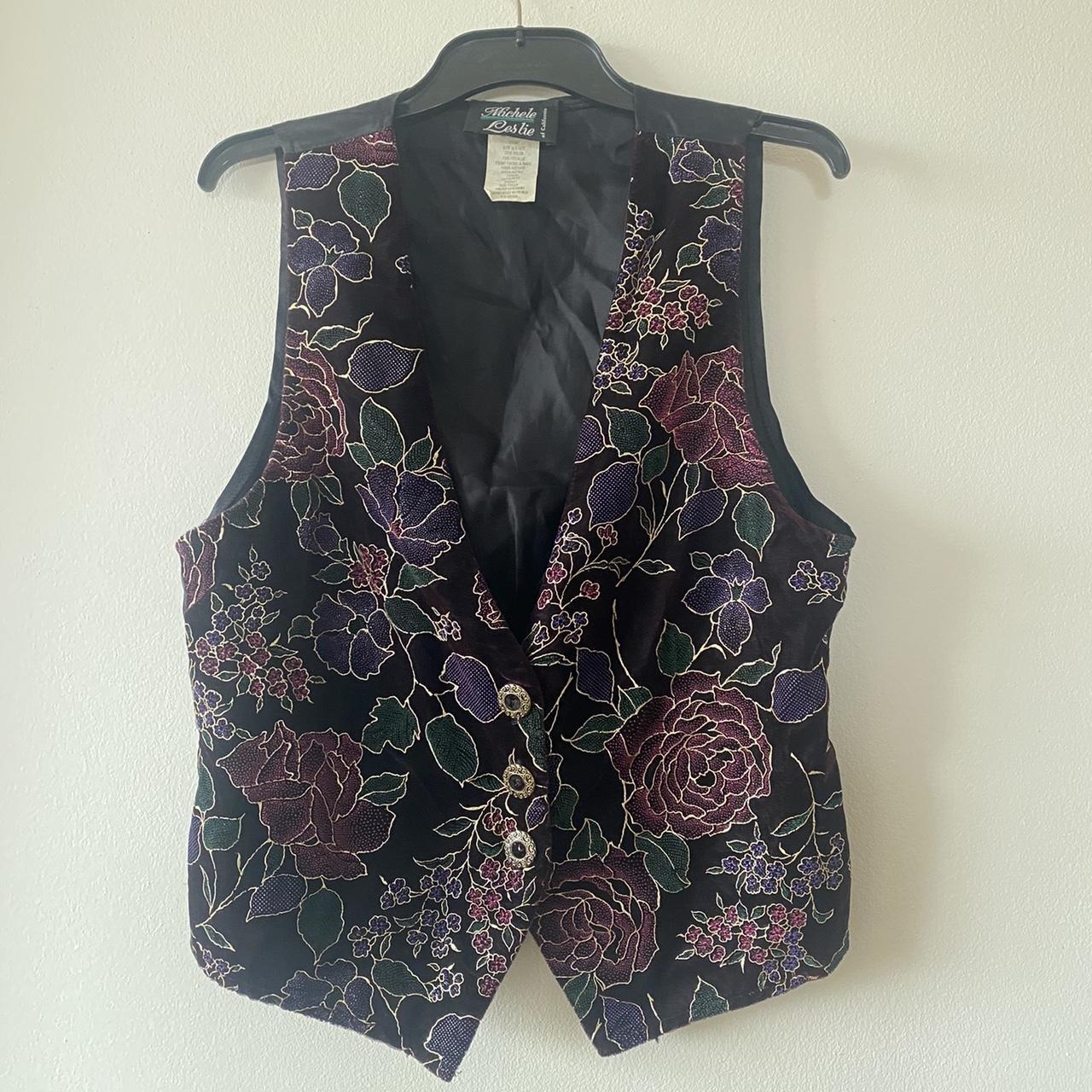 Women's Black and Navy Vest | Depop