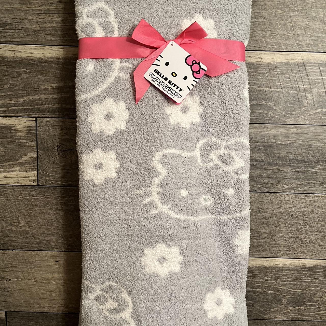 NEW Hello Kitty Grey plush blanket. #hellokitty... - Depop