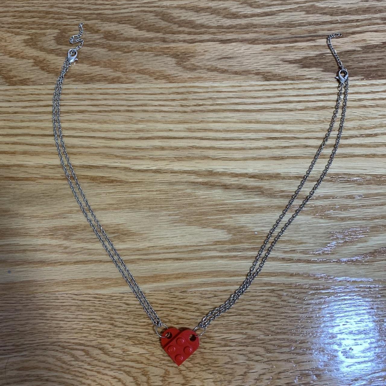 red lego heart necklace ️ ️ ️ - includes 2 necklaces... - Depop