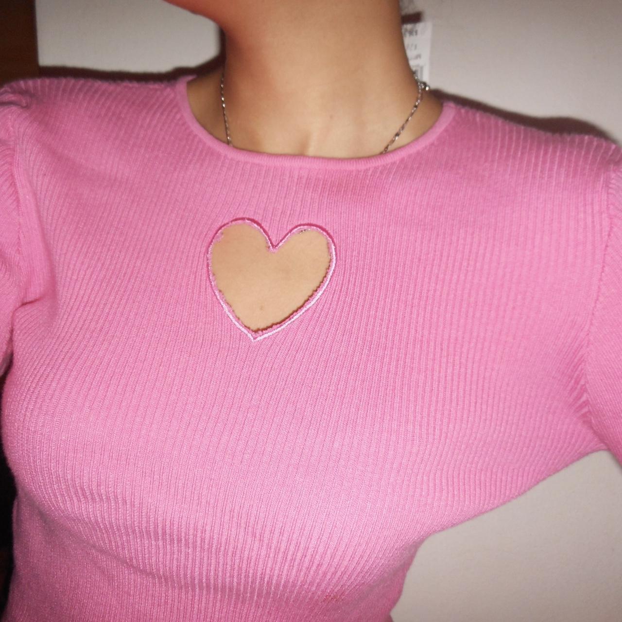 BNWT pacsun pink heart cropped sweater 🏹 - Perfect... - Depop