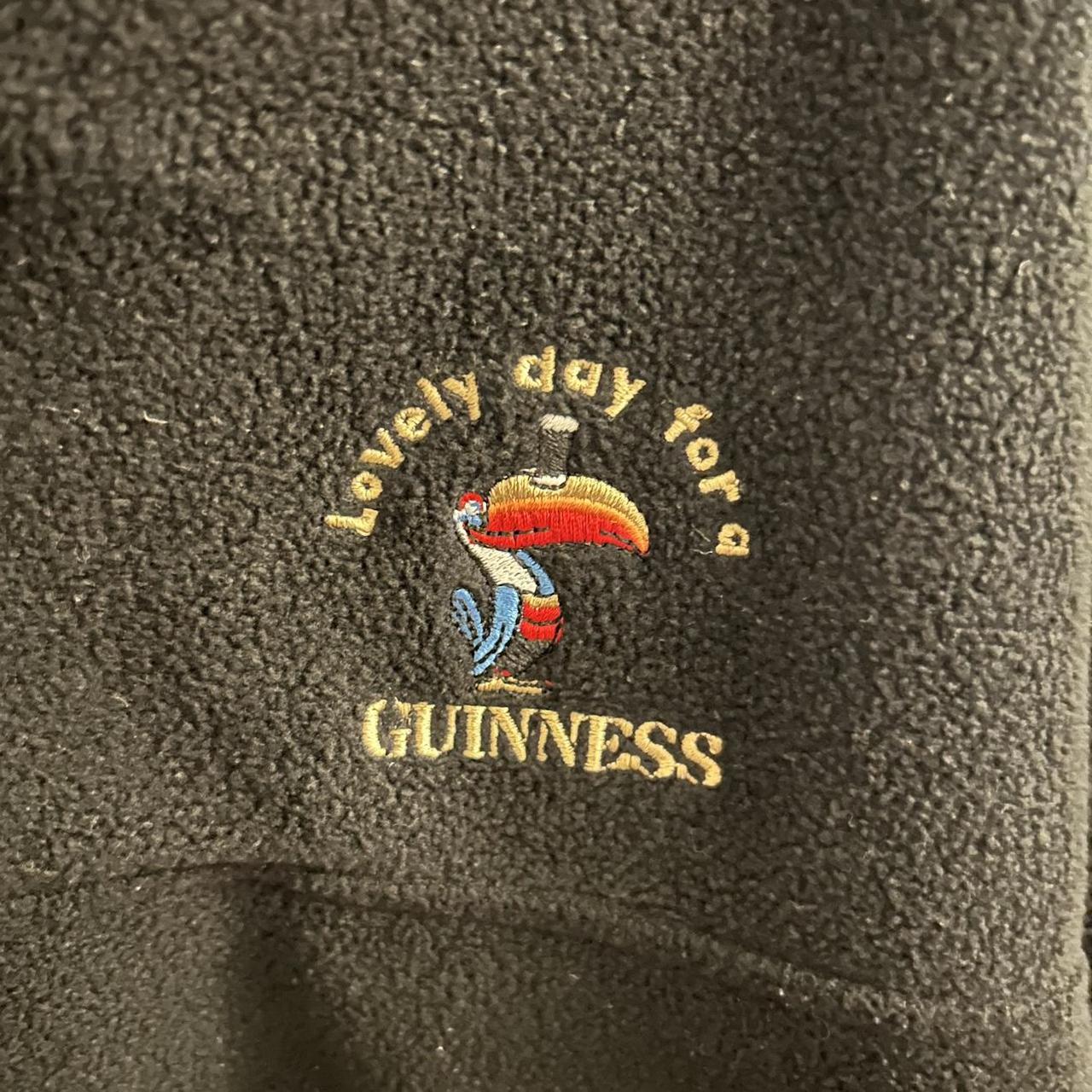 Vintage black and red Guinness fleece quarter zip... - Depop