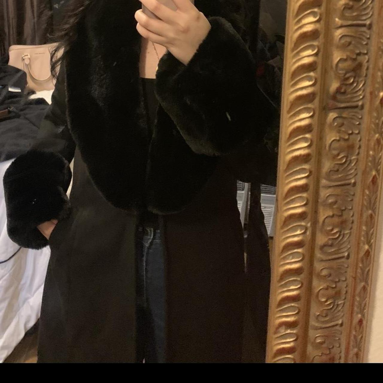 Vintage Fax Fur Coat Size Small, with removable... - Depop