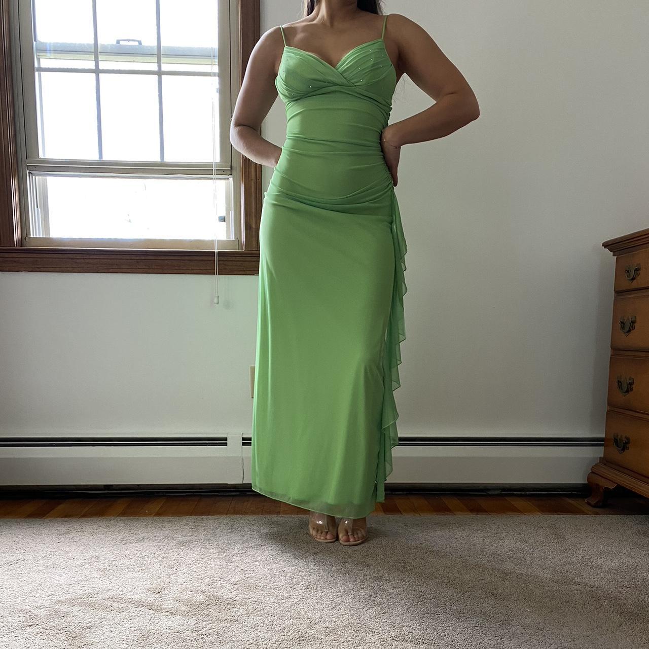 Y2K prom dress Original owner No flaws Lime... - Depop