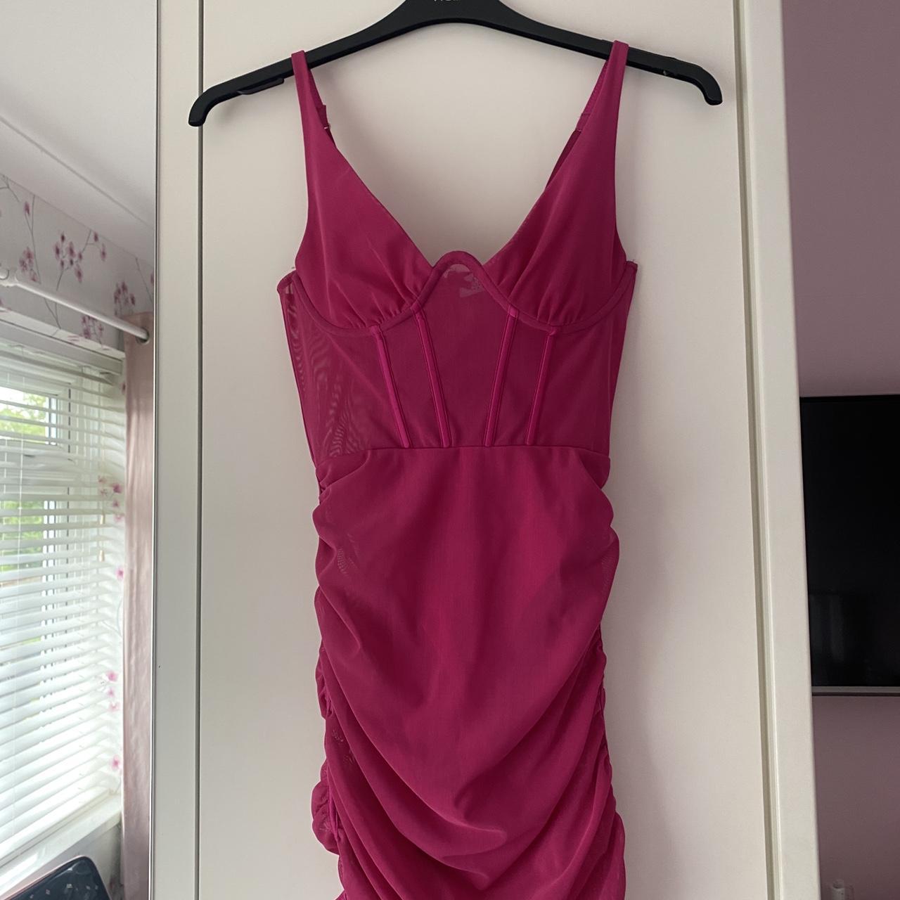 Oh Polly Not Yours Sheer Mesh Mini Dress in Hot Pink... - Depop