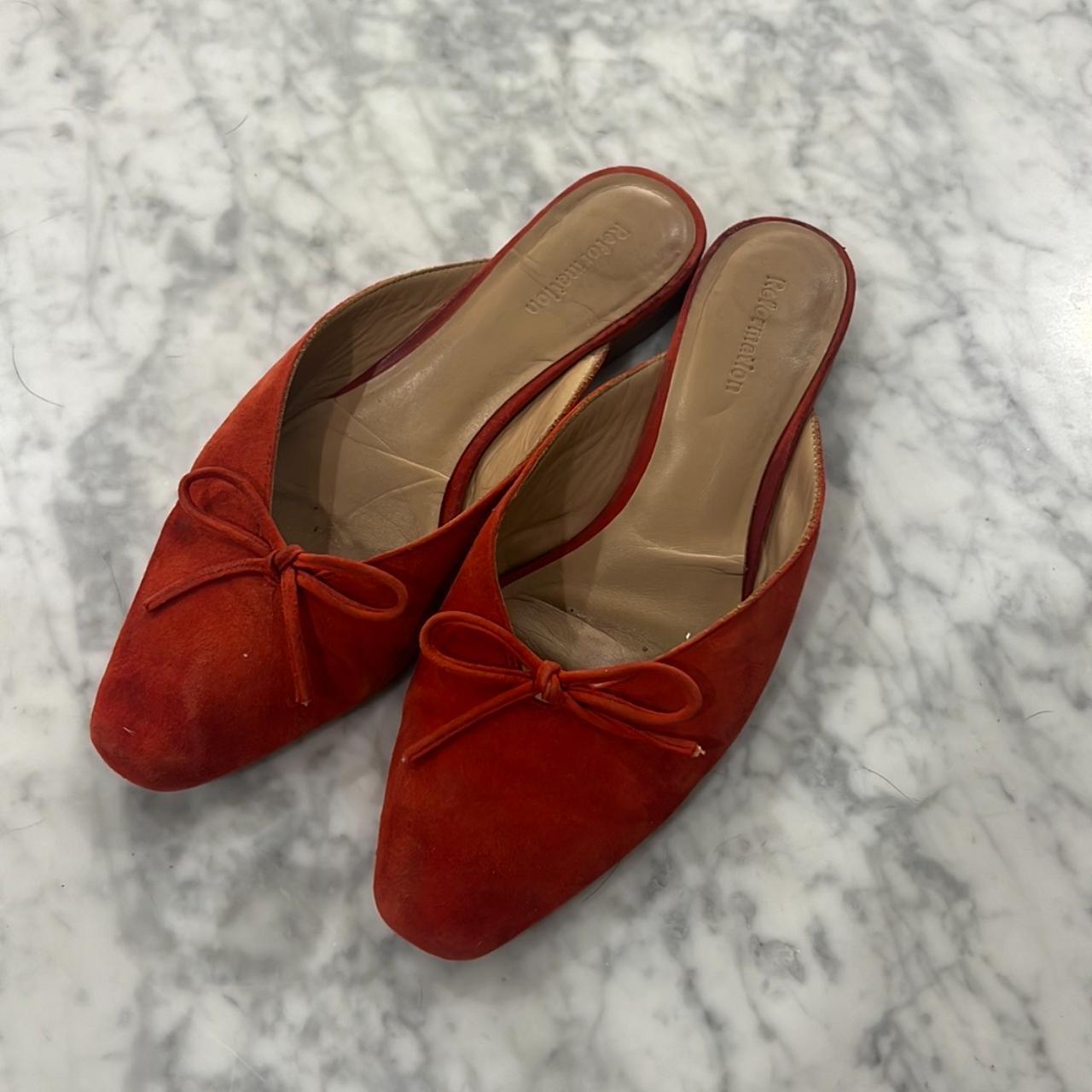 Reformation red slip on shoes - Depop