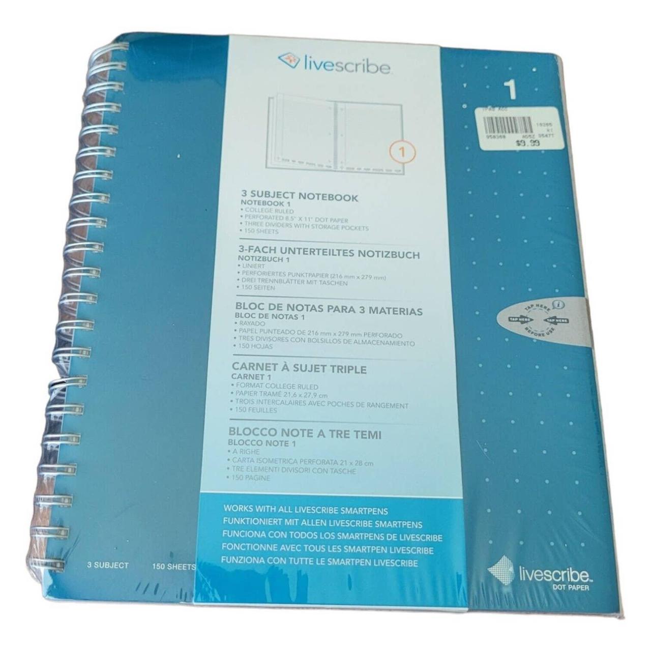 Livescribe Dot Paper three subject 150 sheet Notepad... - Depop