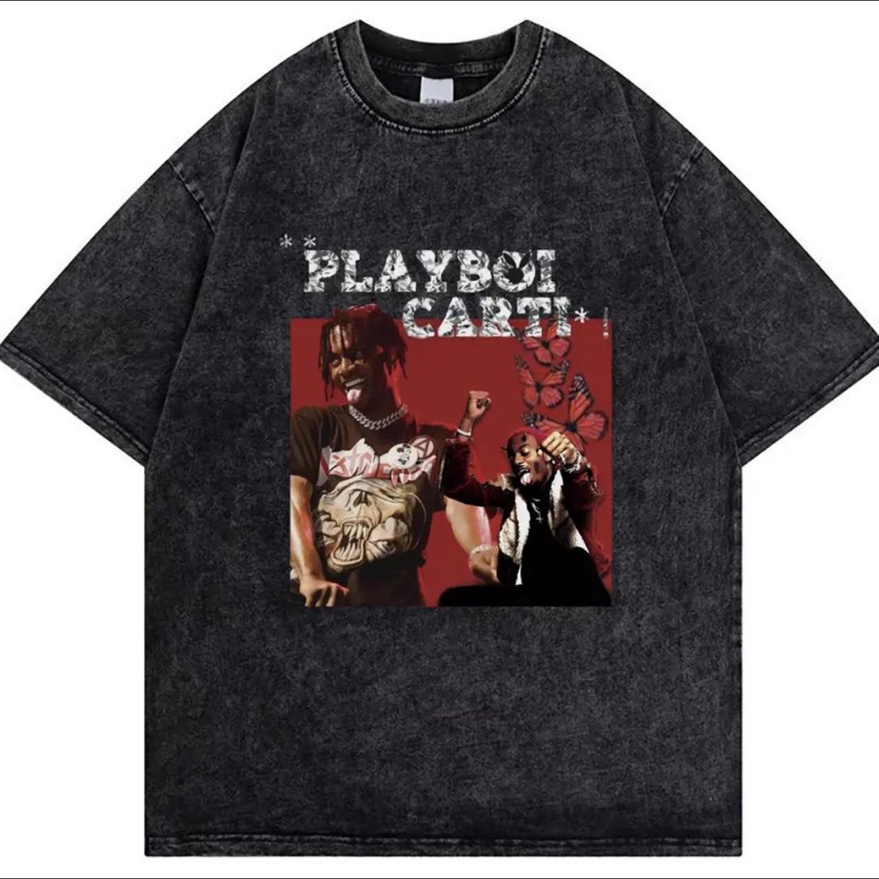 Playboi Carti Custom Black Tee/T Shirt Unisex💫 Sizes... - Depop