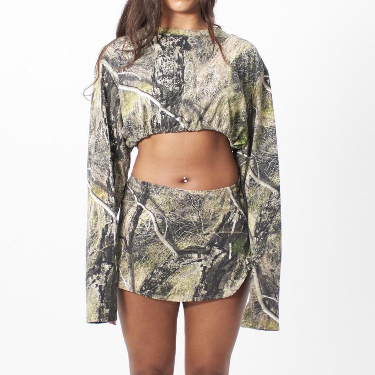 Real tree custom skirt and crop top Size small firs... - Depop