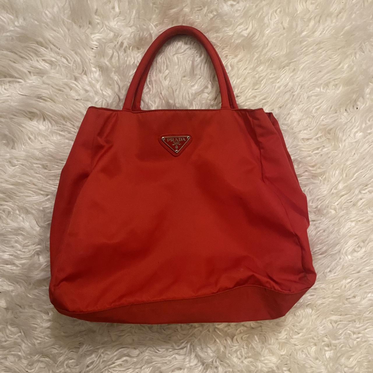Authentic Red Prada Nylon Bag In Very Good Depop