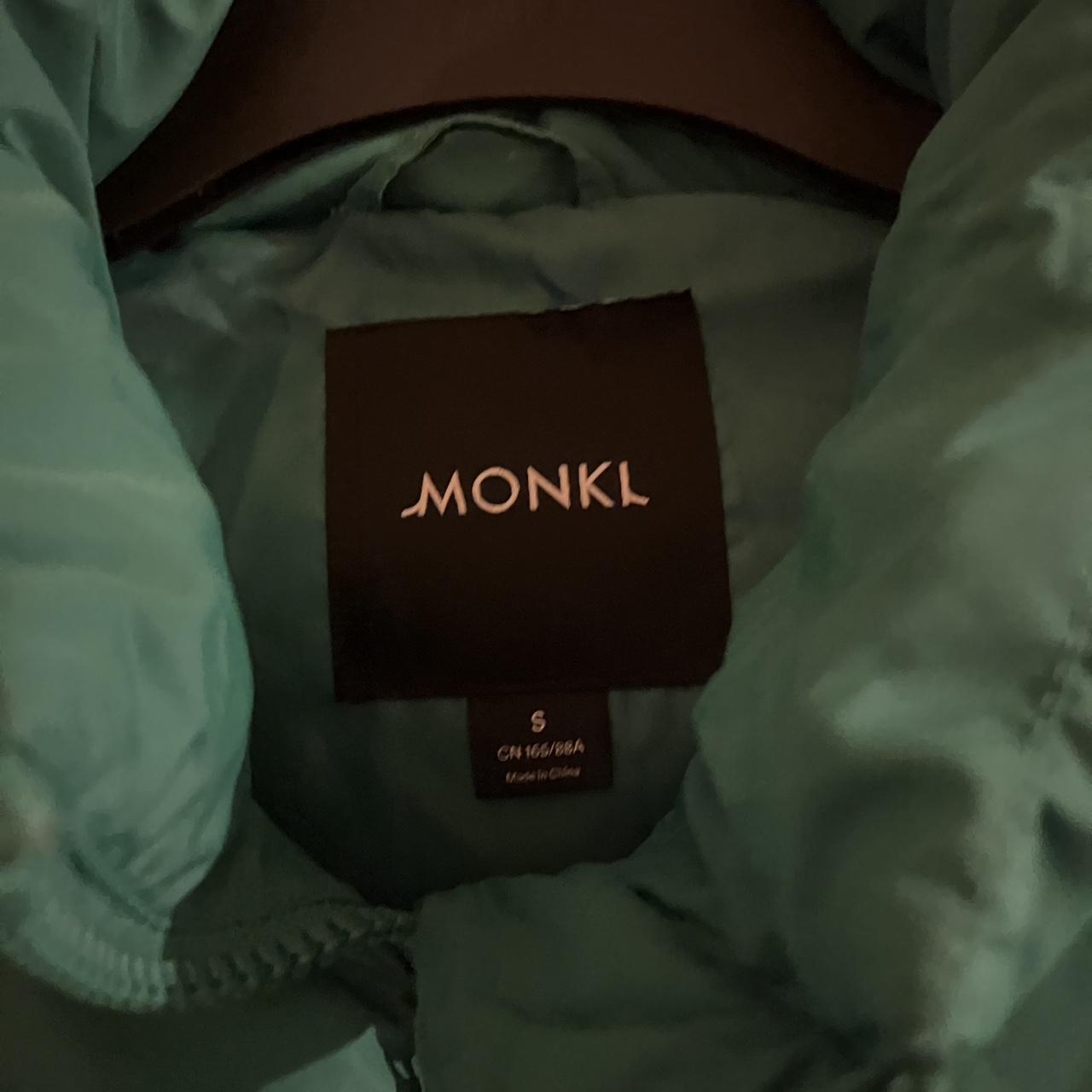 Monki bright bottle green cropped puffa jacket. Zip... - Depop