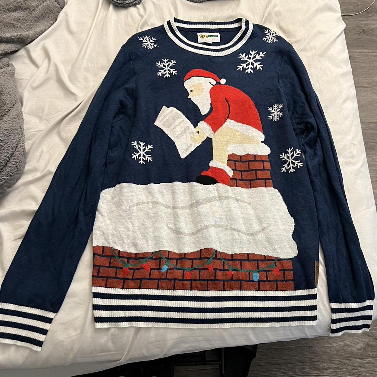Pooping Santa Christmas sweater No flaws Size: XL... - Depop
