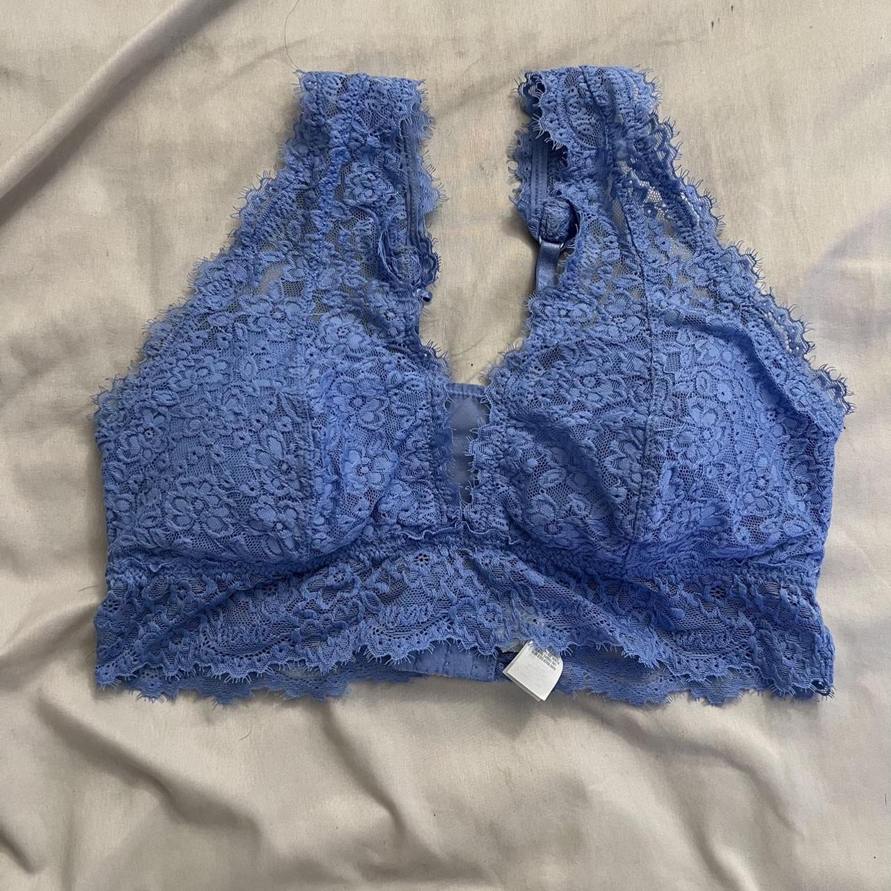 Blue laced bralette Size: Large However it can... - Depop