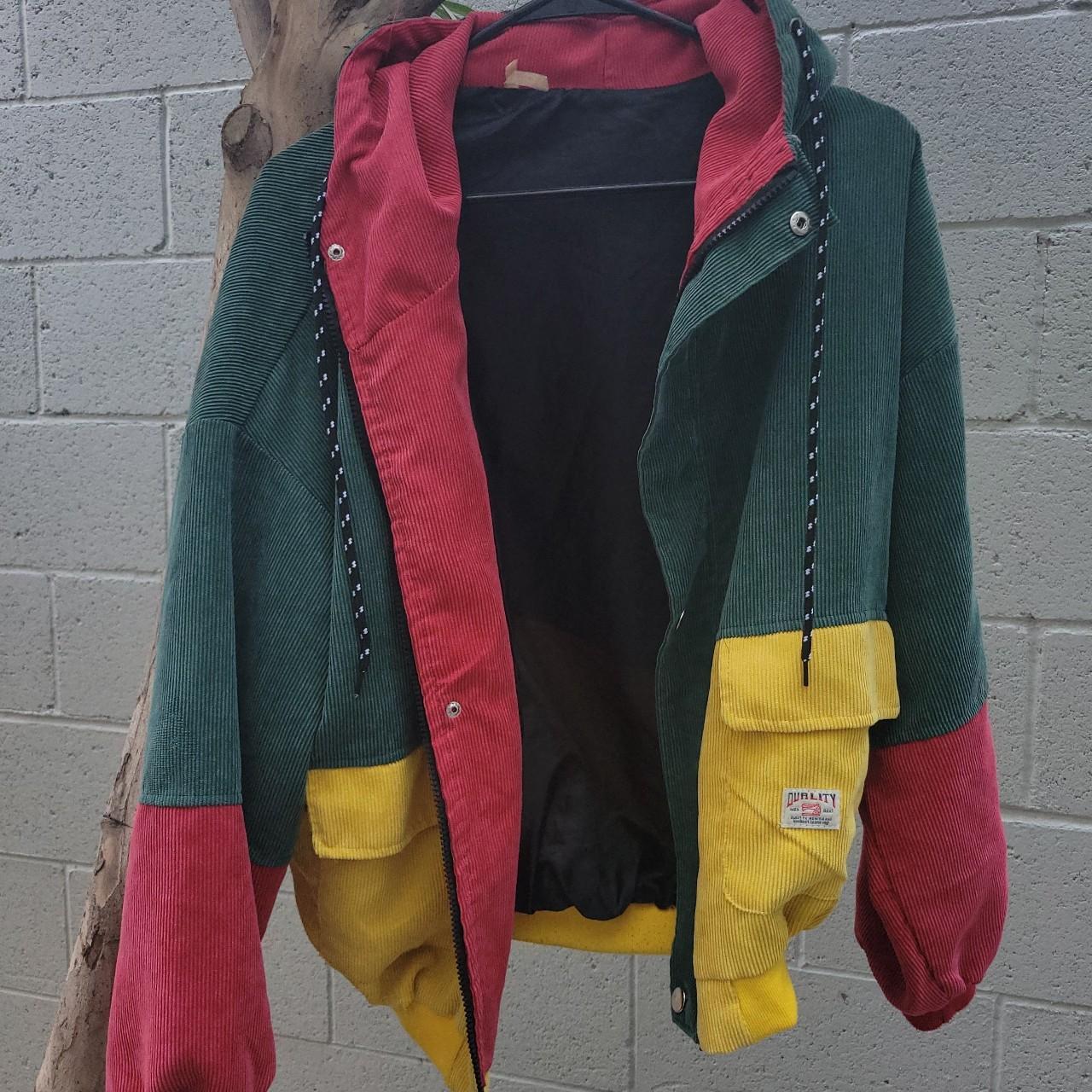 Color Blocked Corduroy Hooded Jacket #corduroyjacket | Depop