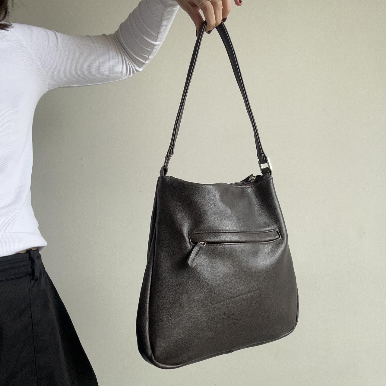 Brown Leather Shoulder Bag Brand: Roberto... - Depop