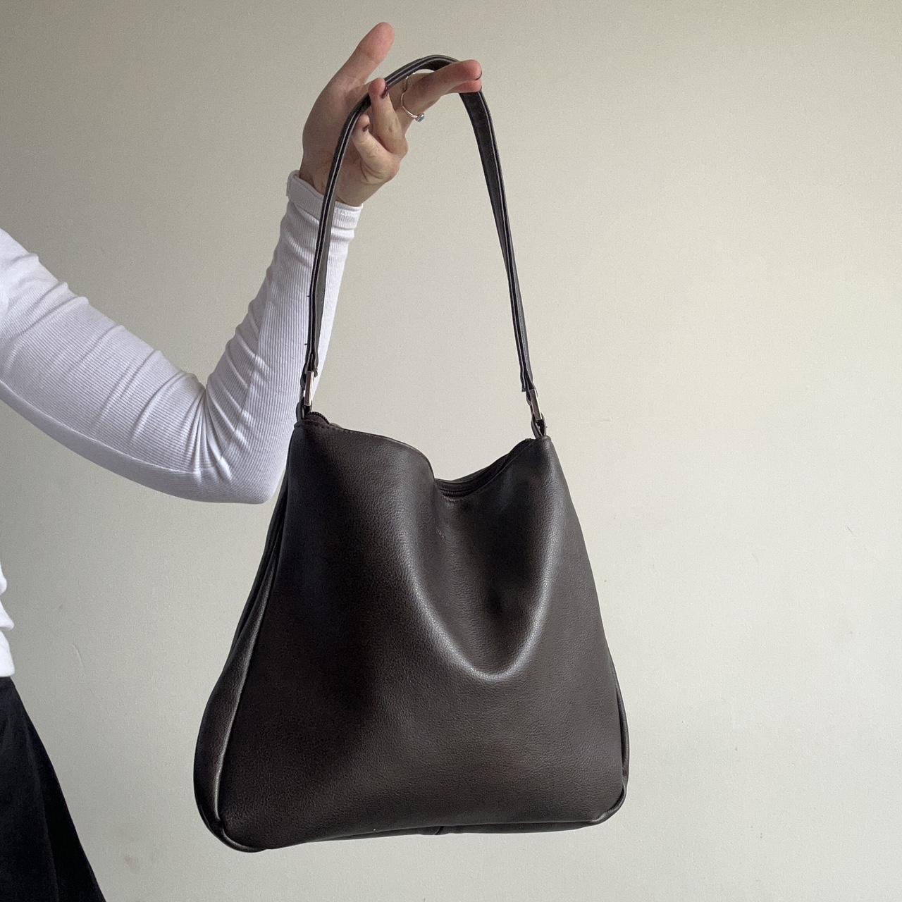 Brown Leather Shoulder Bag Brand: Roberto... - Depop