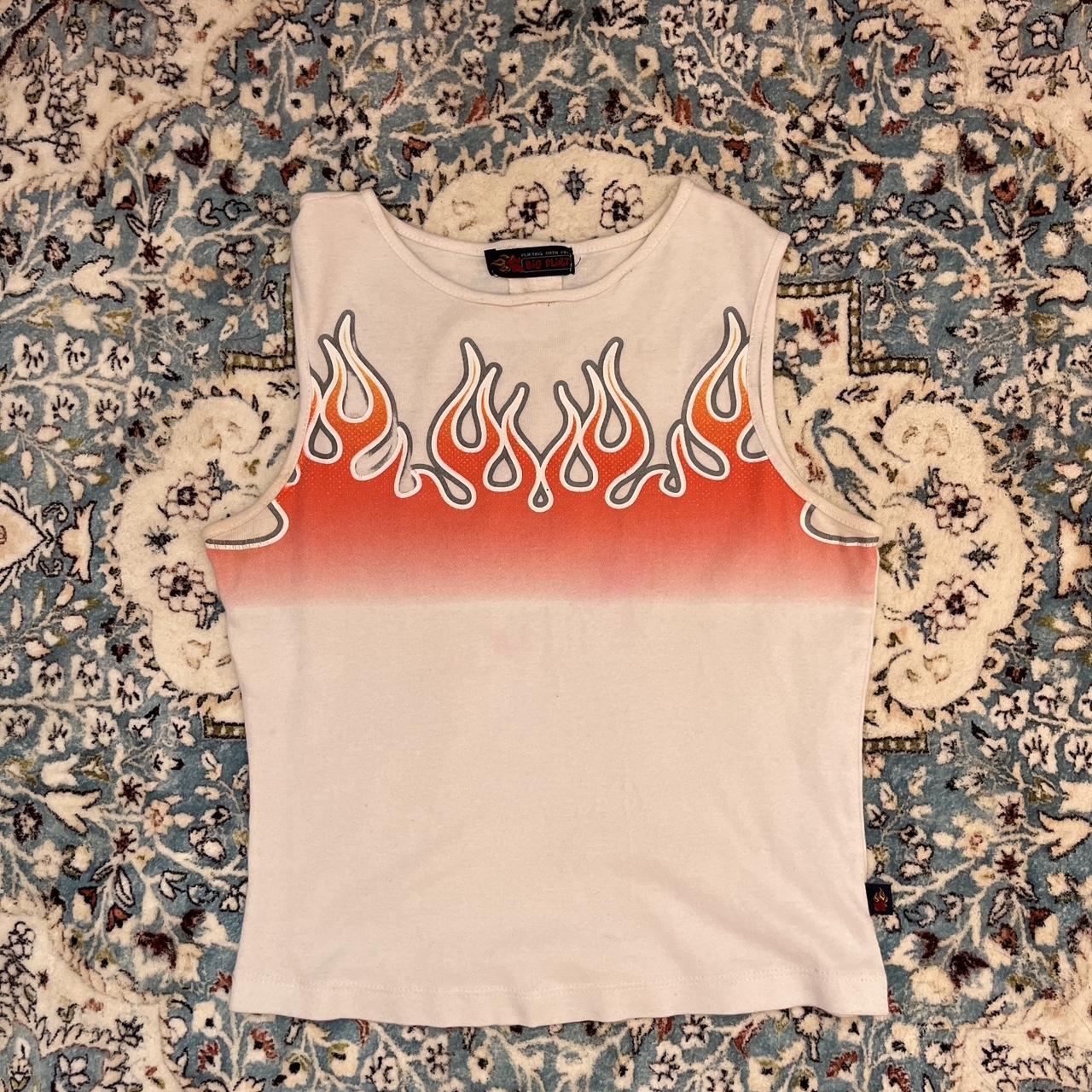 White Delia's catalog flame tank top - Depop