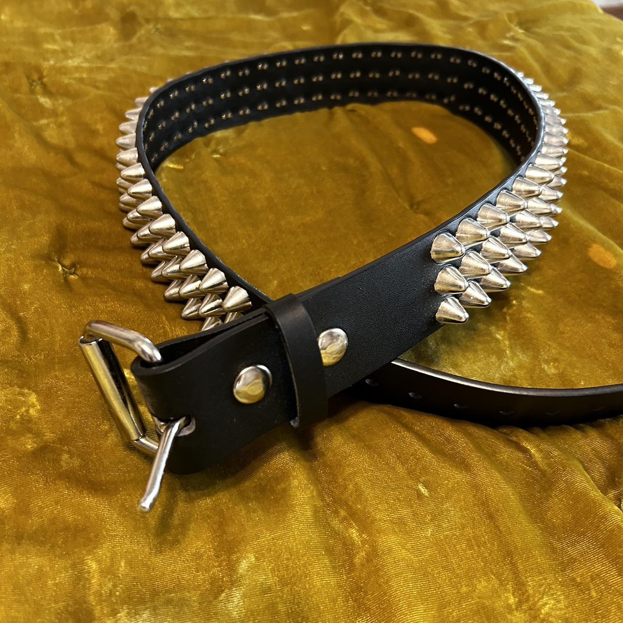 3 row pyramid stud belt Size large (between... - Depop