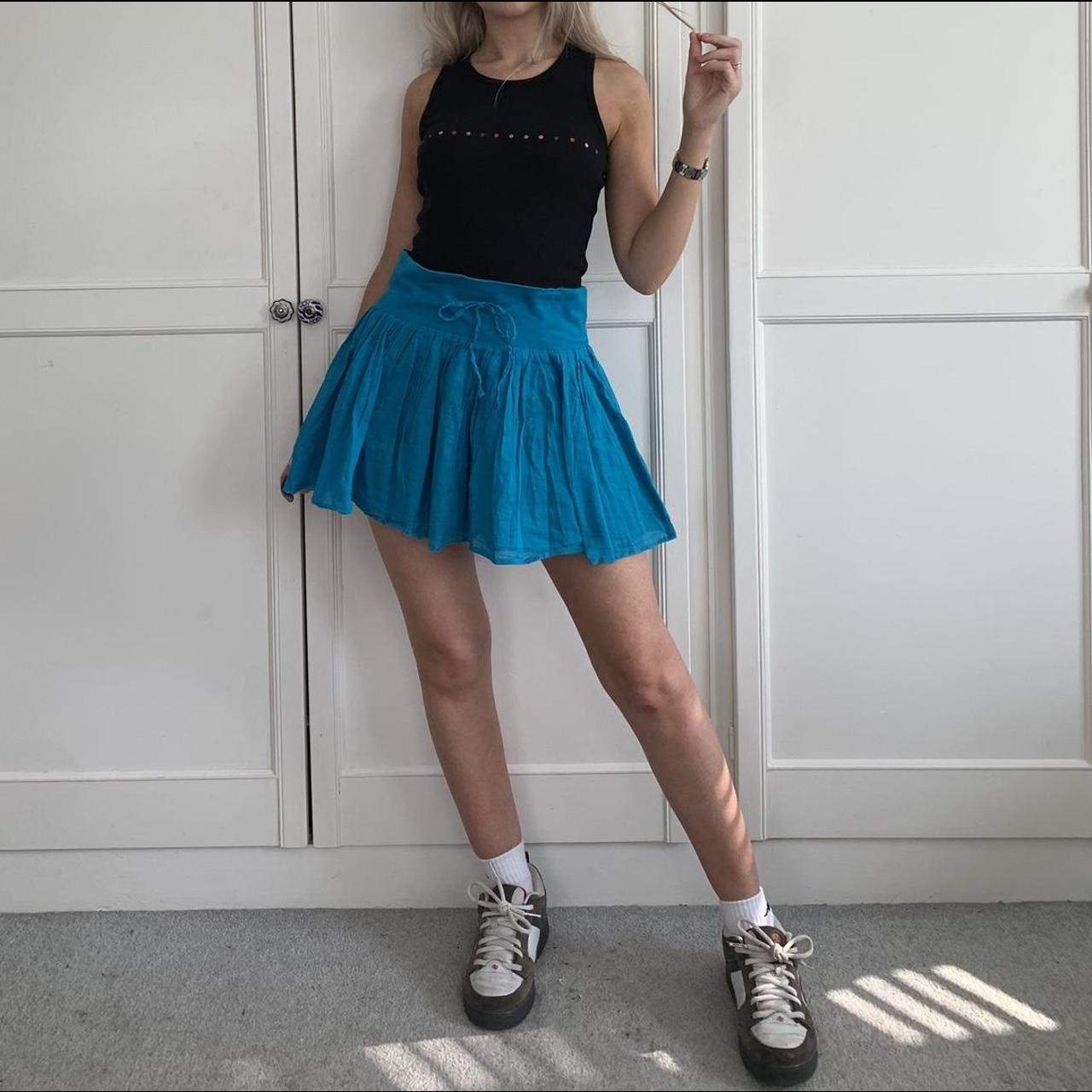 The cutest 2000s aqua blue rara mini skirt From... | Depop