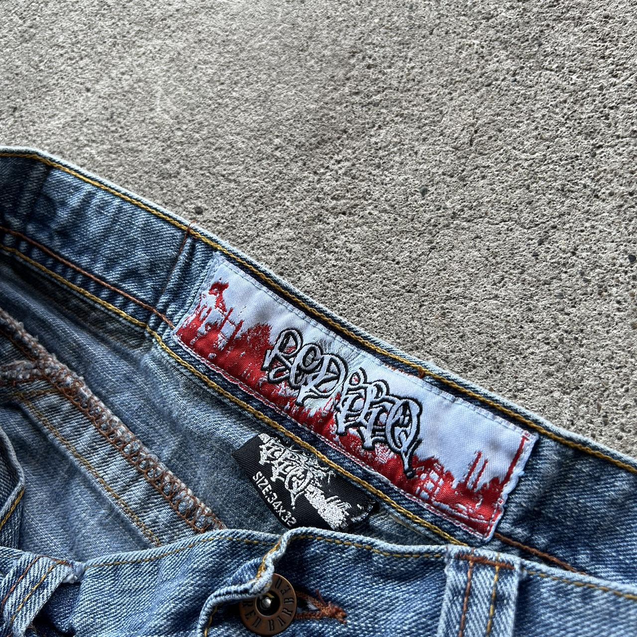 - Vintage 00’s Pop embroidered baggy skater jeans -... - Depop