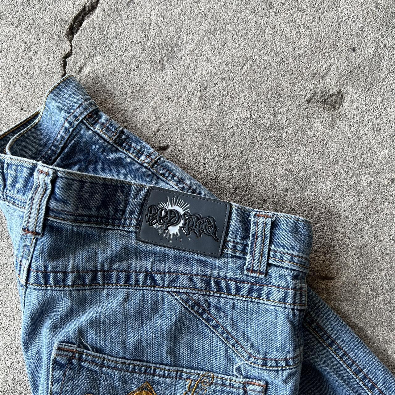 - Vintage 00’s Pop embroidered baggy skater jeans -... - Depop