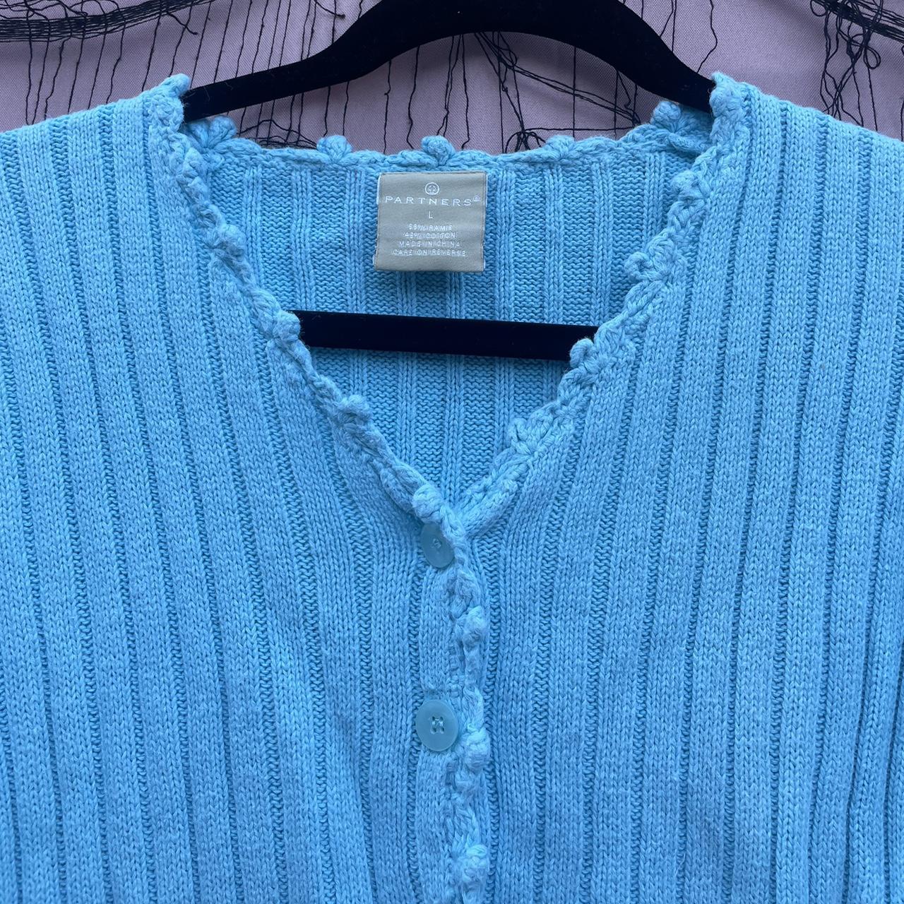 🎀 blue ribbed short sleeve cardigan 🎀 - cute... - Depop
