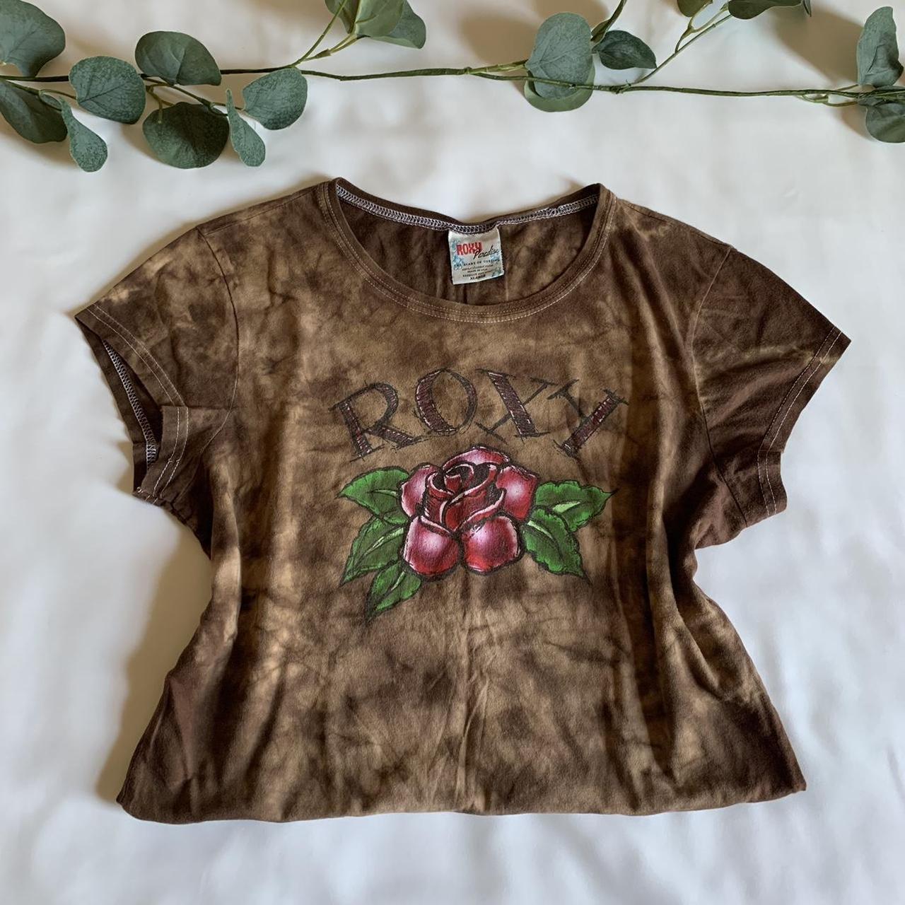 Roxy Graphic stop - vintage Roxy tag - Brown... - Depop