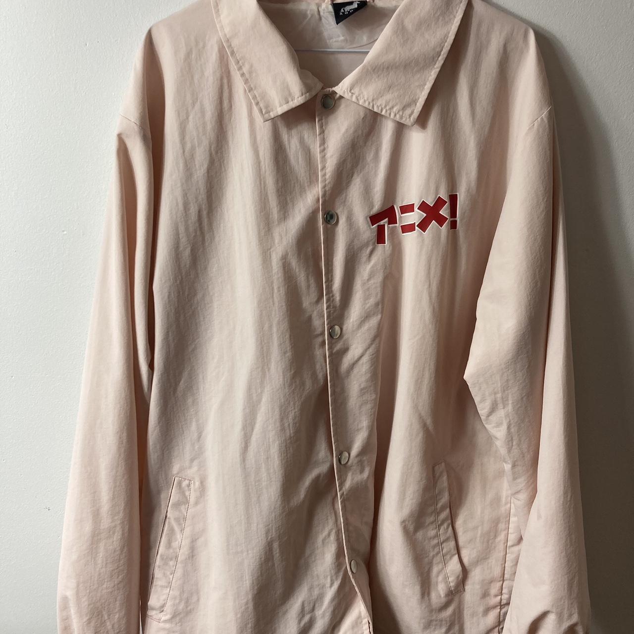 Anime inspired light pink coaches jacket by Agora... - Depop