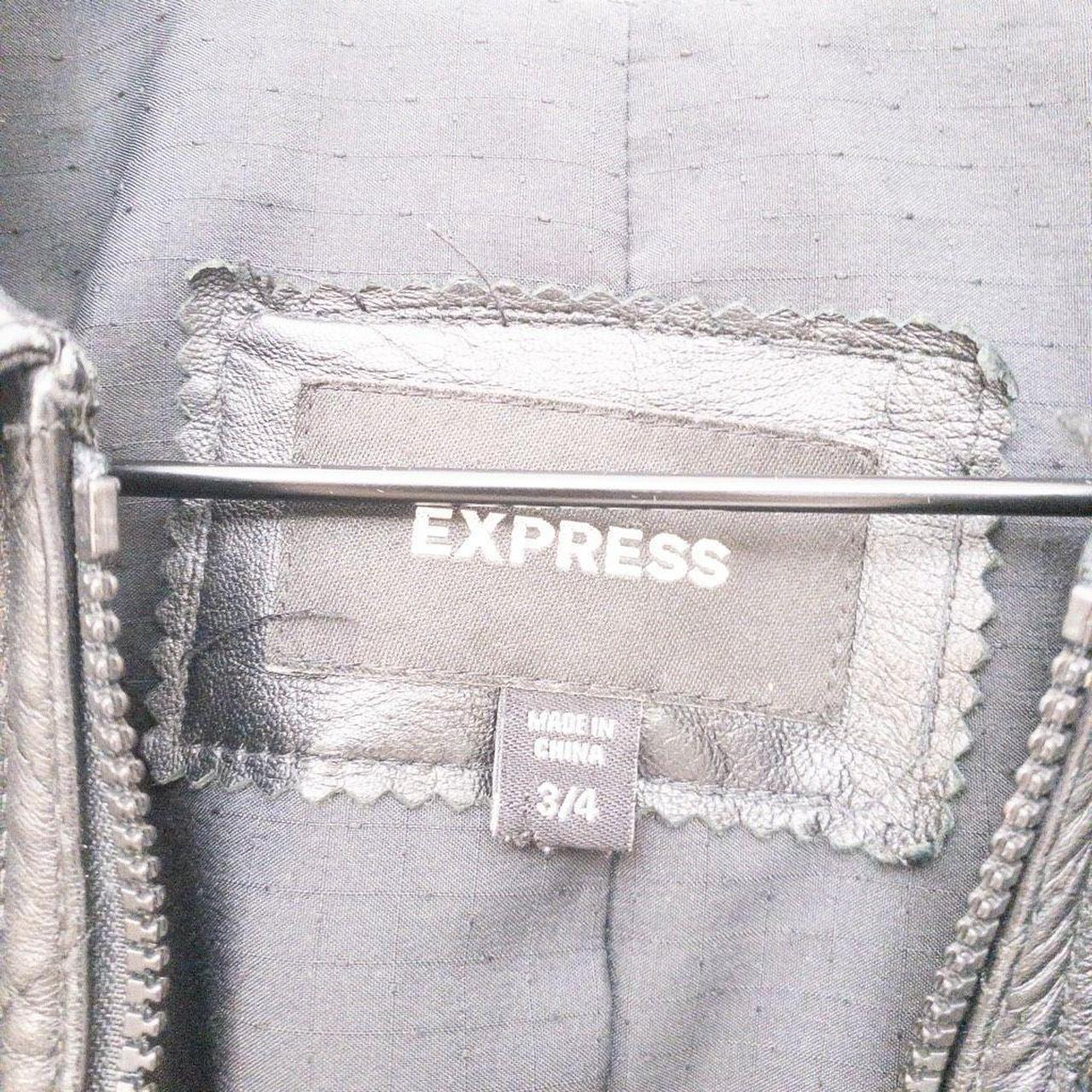 Vintage Express 100% Leather Quilted Trench Coat... - Depop