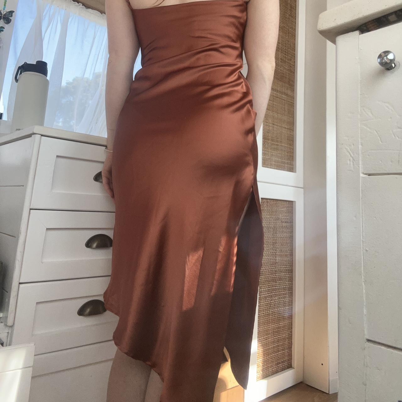 Slideshow rust coloured dress - size 6 $15 ~ In... - Depop