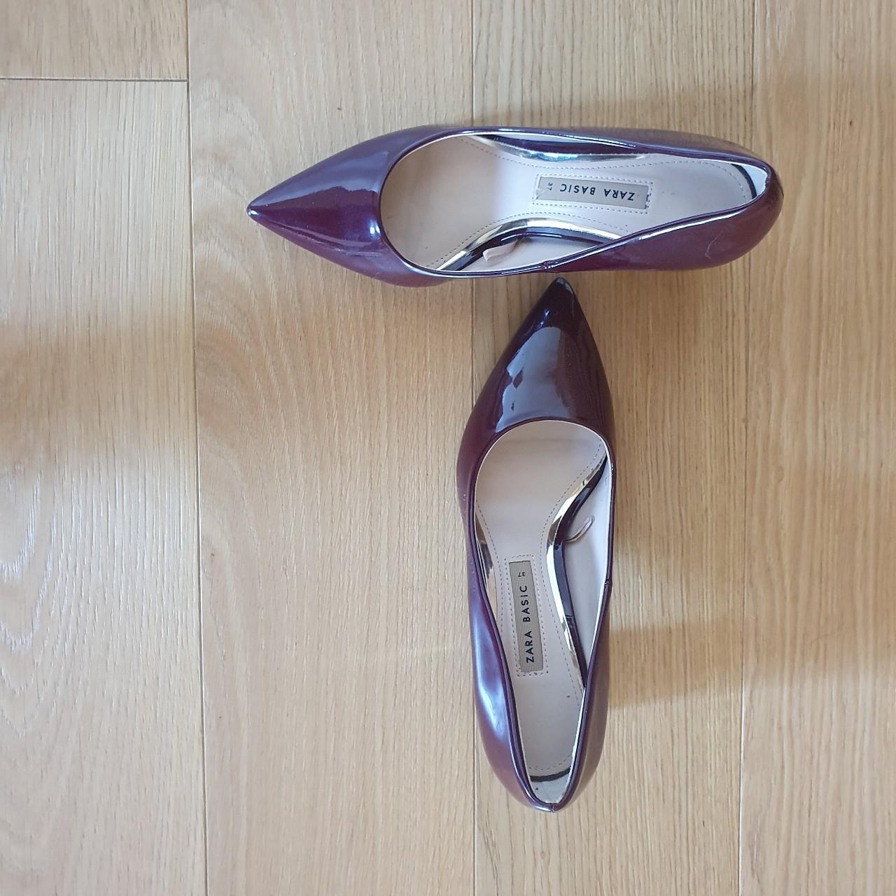 Décolleté basse Zara effetto verniciato, indossate... - Depop