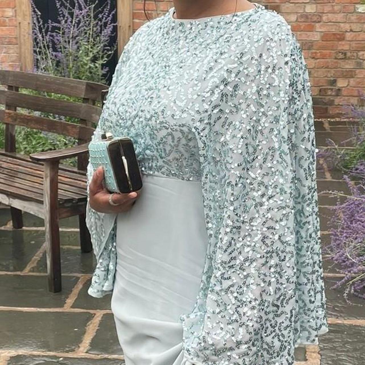 MAYA duck egg blue cape dress. Originally £160 - Depop