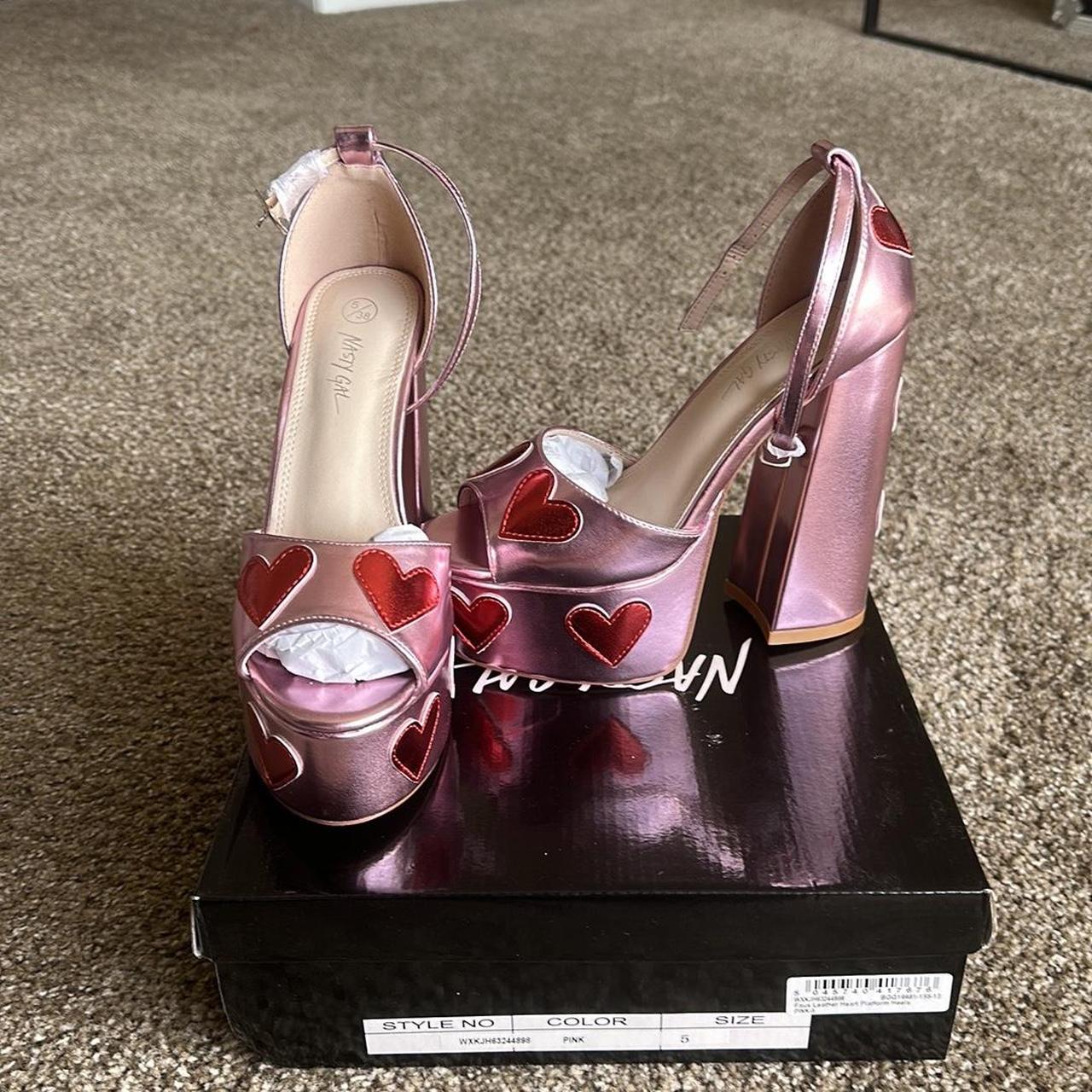 Nasty Gal Heart Platforms Cutest pink platforms with... - Depop