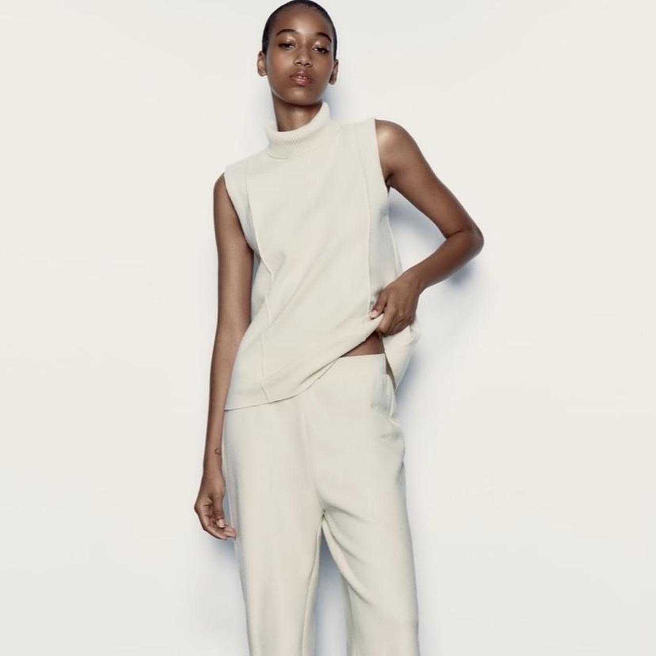 zara turtle neck set size small only worn once in... - Depop