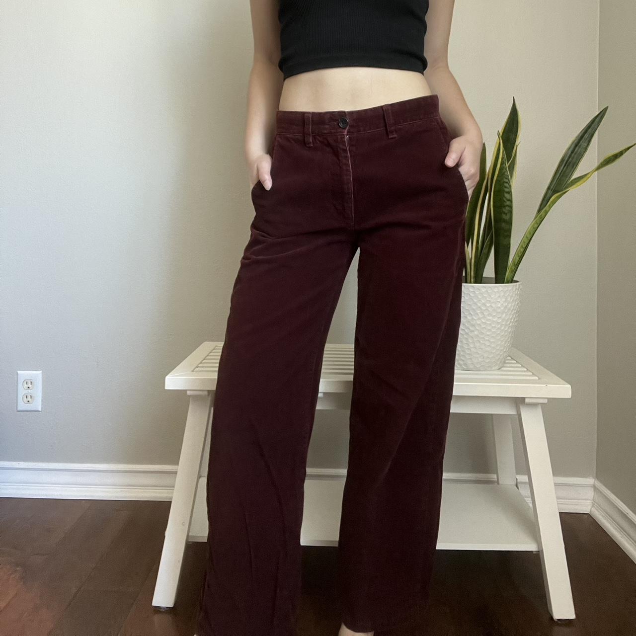 UNIQLO BURGUNDY CORDUROY PANTS - Good condition -... - Depop