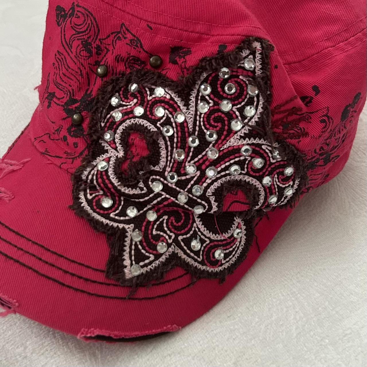MCBLING FLEUR DE LIS HAT **color is a hot pink... - Depop